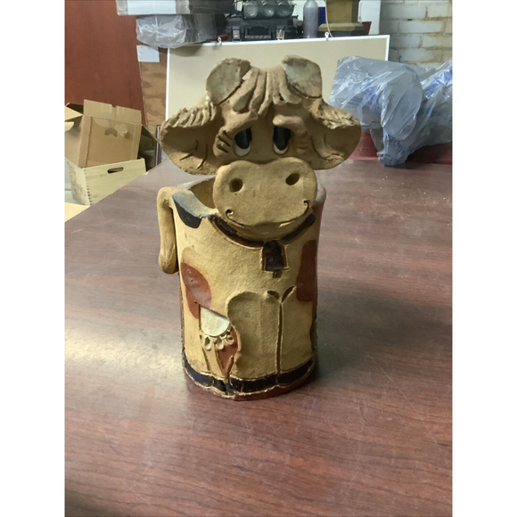 Max HIndt | Accents | Whimsical Cow Utensil Holder Hindt Pottery Statue ...